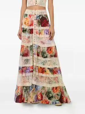 Alice + Olivia Adira Tiered Maxi Skirt