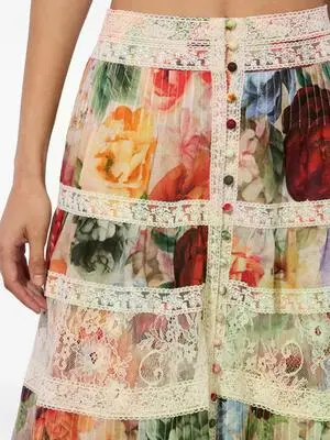 Alice + Olivia Adira Tiered Maxi Skirt