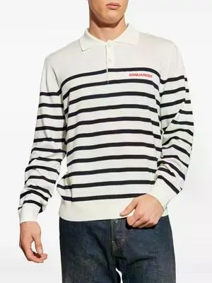 Dsquared2 Striped Polo-neck Sweater