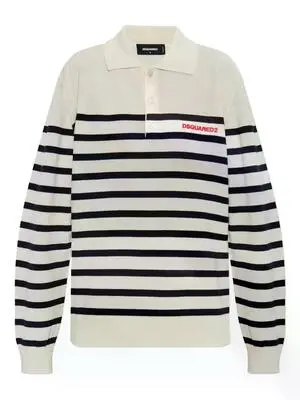 Dsquared2 Striped Polo-neck Sweater