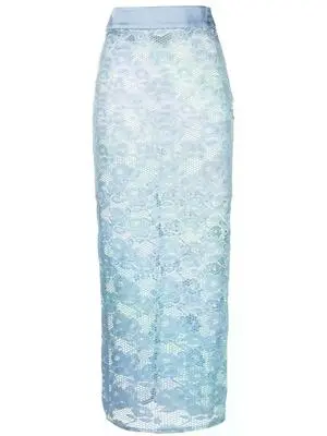 FLEUR DU MAL Rosalia Lace Skirt - Blue