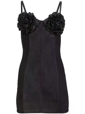 FLEUR DU MAL Rose Cup Mini Dress - Black