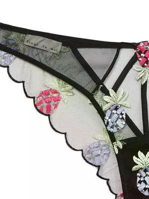FLEUR DU MAL Embroidered-pineapple Mesh Briefs