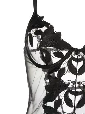 FLEUR DU MAL Lily Embroidered Cupped Bodysuit