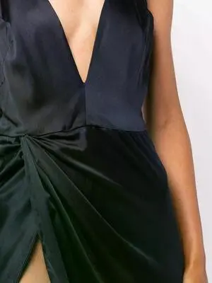 FLEUR DU MAL Plunging V-neck Slip Dress