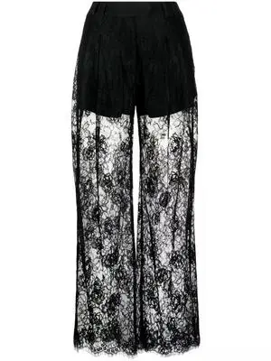 FLEUR DU MAL Wide-leg Lace Trousers - Black