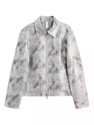 SUNFLOWER Snakeskin Print Zip-front Jacket