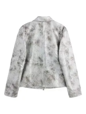 SUNFLOWER Snakeskin Print Zip-front Jacket
