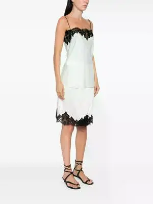 Stella McCartney Sleeveless Lace Satin Top - Neutrals
