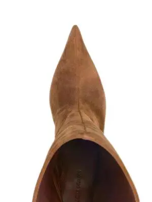 Amina Muaddi 60mm Fiona Suede Knee-high Boots - Brown