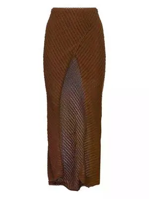 Charo Ruiz Ibiza Eris Ribbed Side-slit Skirt