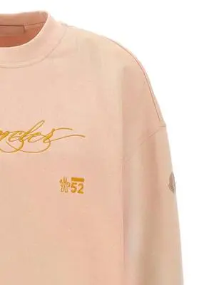 Moncler Embroidered Crew-neck Sweatshirt - Pink