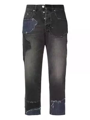 John Richmond Patchwork Frayed Jeans