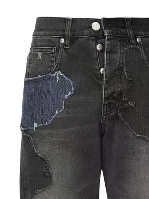 John Richmond Patchwork Frayed Jeans
