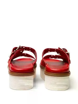TOD'S Perforated Buckle Platform Sandals