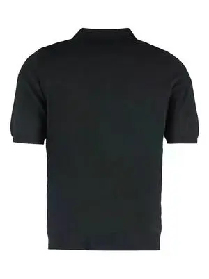 THE (ALPHABET) Cotton Polo Shirt - Black