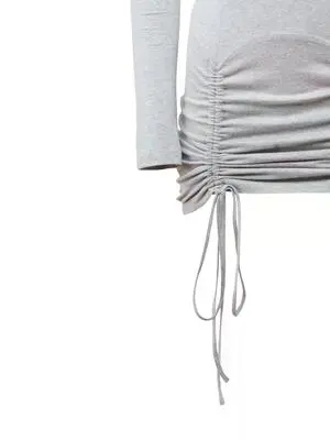 FLEUR DU MAL Riley Long-sleeve Drawstring Dress - Grey