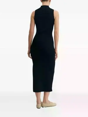 ETHER Ribbed High-neck Midi Dress