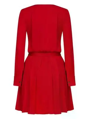 MARCIANO Keyhole-neck Belted Dress