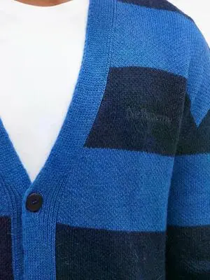 Aries Striped Buttoned Cardigan - Blue