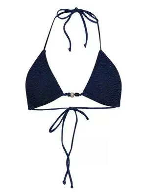 Bond Eye Ingrid Beaded Triangle Bikini Set - Blue