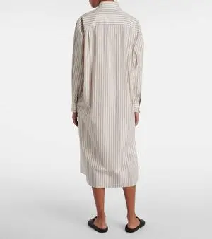 THE ROW Chihiro Striped Shirt Dress - Neutrals