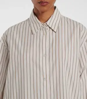 THE ROW Chihiro Striped Shirt Dress - Neutrals