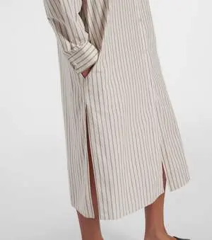 THE ROW Chihiro Striped Shirt Dress - Neutrals
