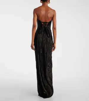 MARIA LUCIA HOHAN Jasleen Silk Tulle Corset Gown - Black