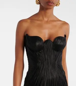 MARIA LUCIA HOHAN Jasleen Silk Tulle Corset Gown - Black