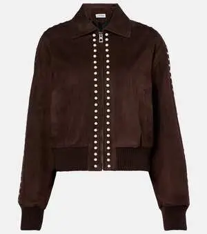 Loewe Studded Suede Bomber Jacket