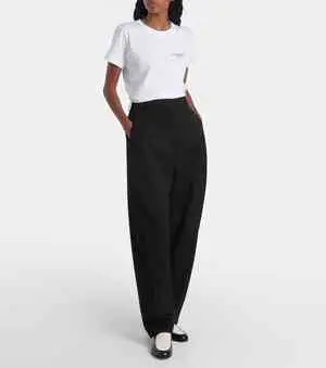 Givenchy Cocoon Wool Grain De Poudre Barrel-leg Pants
