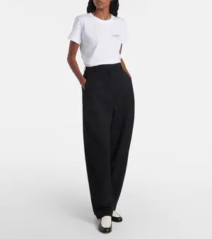 Givenchy Wool Grain De Poudre Barrel-leg Pants