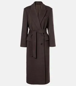 Brunello Cucinelli Wool And Cashmere Wrap Coat - Brown