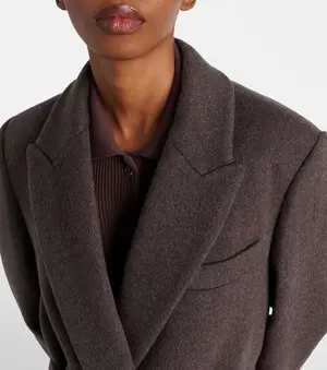 Brunello Cucinelli Wool And Cashmere Wrap Coat - Brown