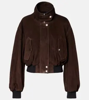 Nour Hammour Briar Suede Bomber Jacket - Brown