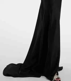 Alex Perry Halterneck Open-back Satin Crepe Gown