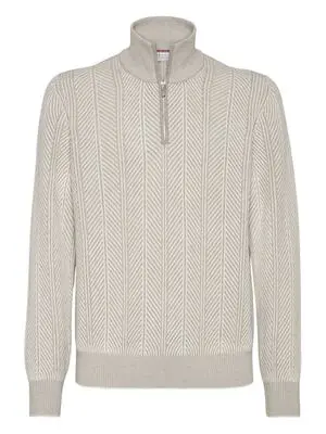 Brunello Cucinelli Cashmere Turtleneck Jumper - White