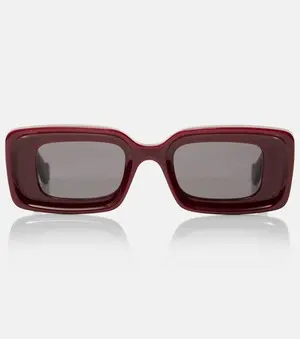 Loewe Anagram Rectangular Sunglasses - Burgundy