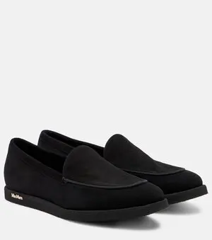 Max Mara Softmoc Suede Moccasins - Black
