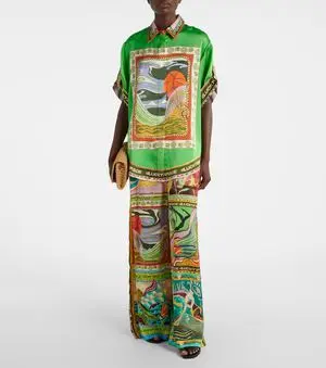 ALEMAIS Alémais Lucky Pace Printed Silk Shirt - Multicoloured