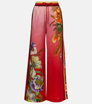 ALEMAIS Alémais Inez Ombré Linen Wide-leg Pants - Red