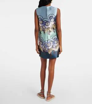 ALEMAIS Floral Satin Minidress - Blue