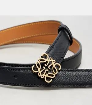 Loewe Anagram Leather Belt - Black
