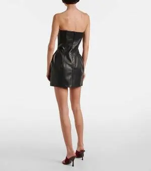 Magda Butrym Leather Bustier Mini Dress