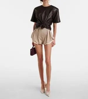 Magda Butrym Knot-detail Leather T-shirt
