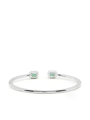 JEWELS AFICIONADO 18kt White Gold Diamond And Emerald Cuff