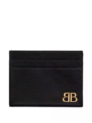 Balenciaga Leather Logo-plaque Cardholder - Black