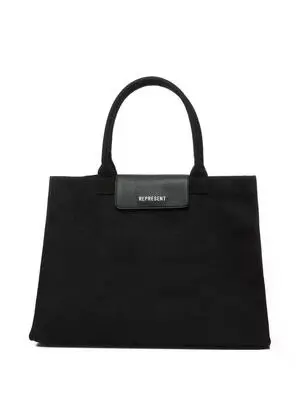 REPRESENT Canvas Tote Bag With Logo - Black