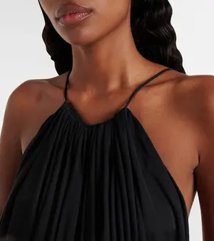 Loewe Draped Open-back Silk Midi Dress